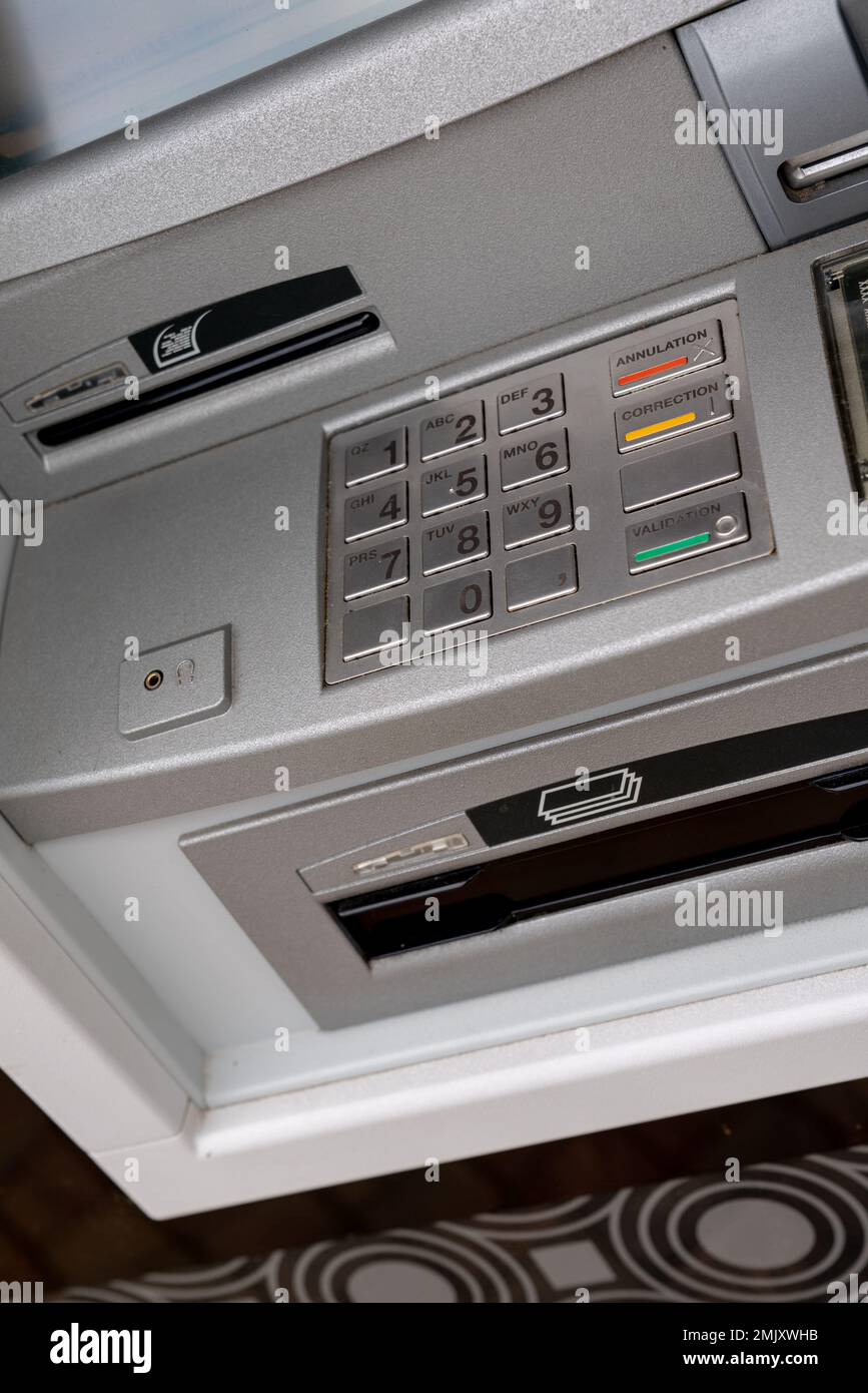 atm cash dispenser detail machine closeup Stock Photo - Alamy