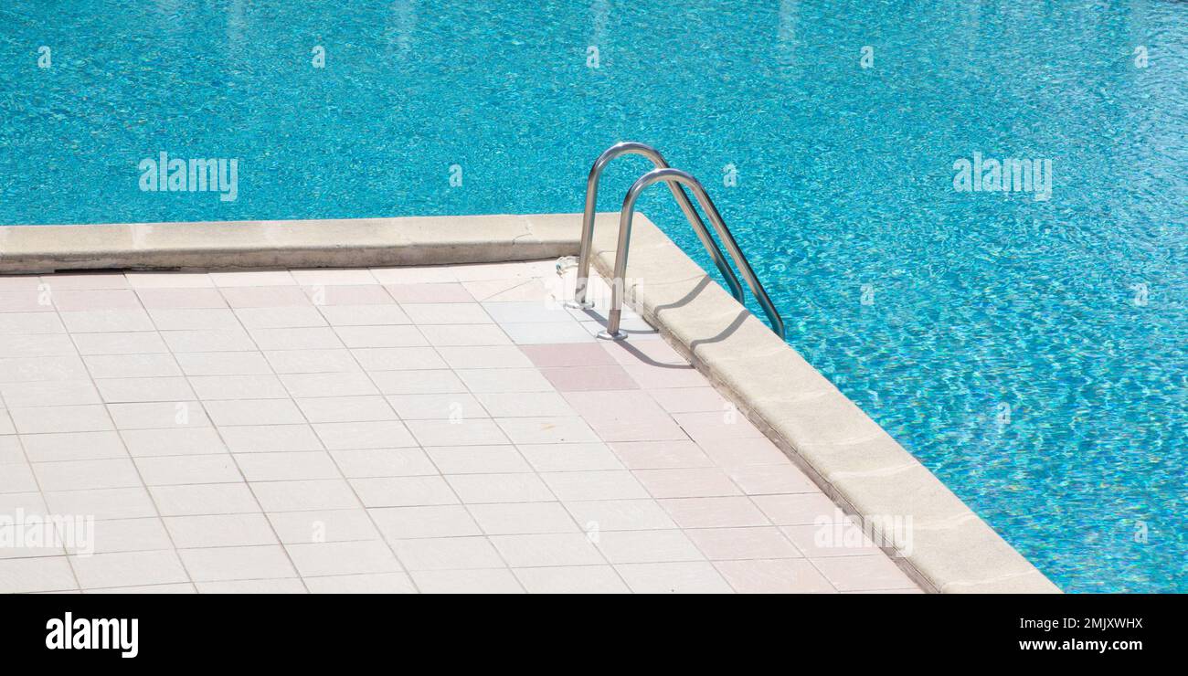 swimming pool detail with stair Stock Photo - Alamy