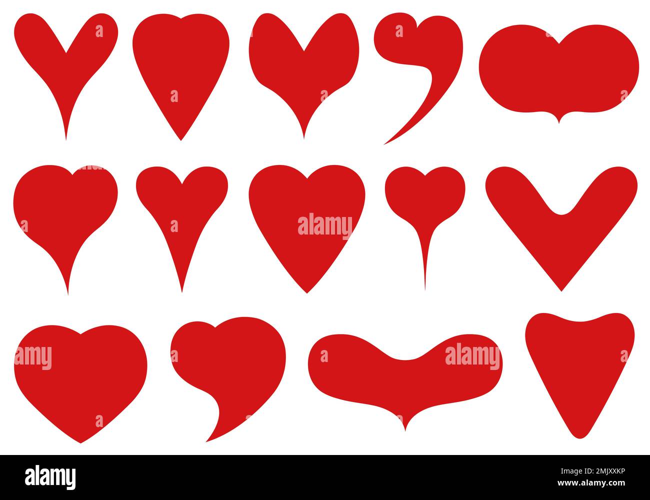 Collage of different heart shapes isolated on white Stock Photo - Alamy