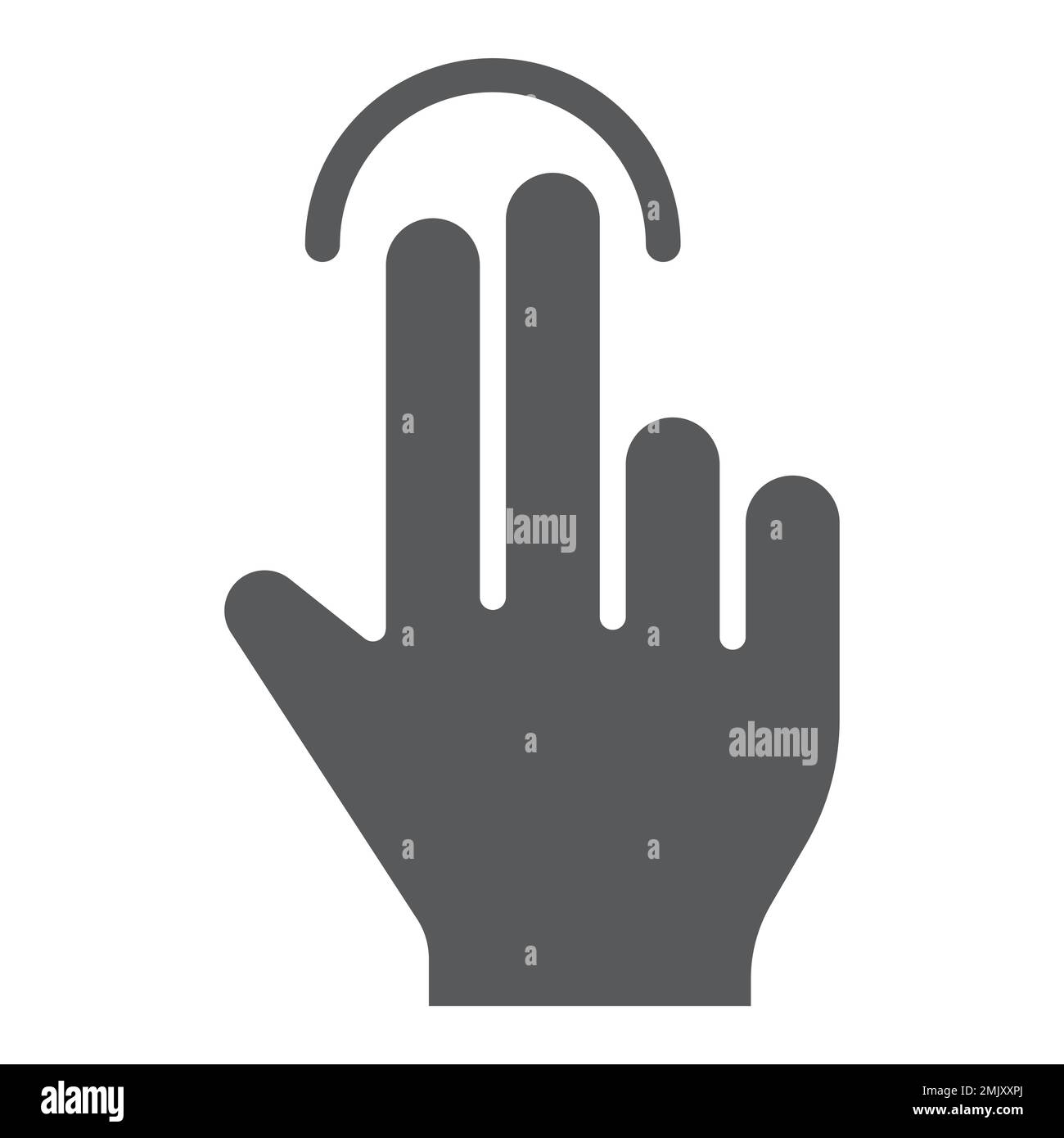 Two finger tap glyph icon, gesture and hand, touch sign, vector ...