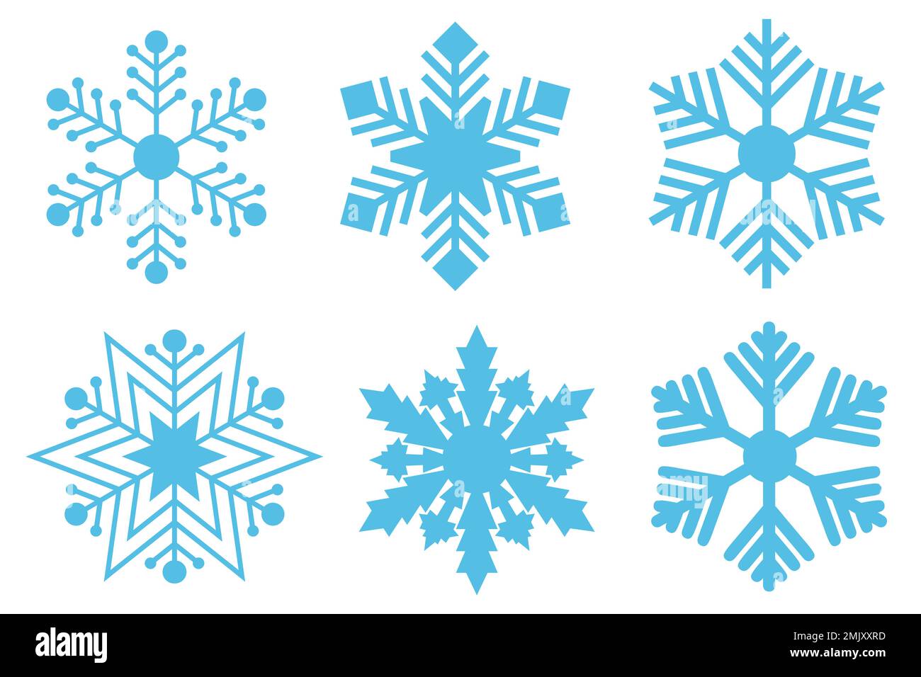 Set of different snowflakes isolated on white Stock Photo - Alamy