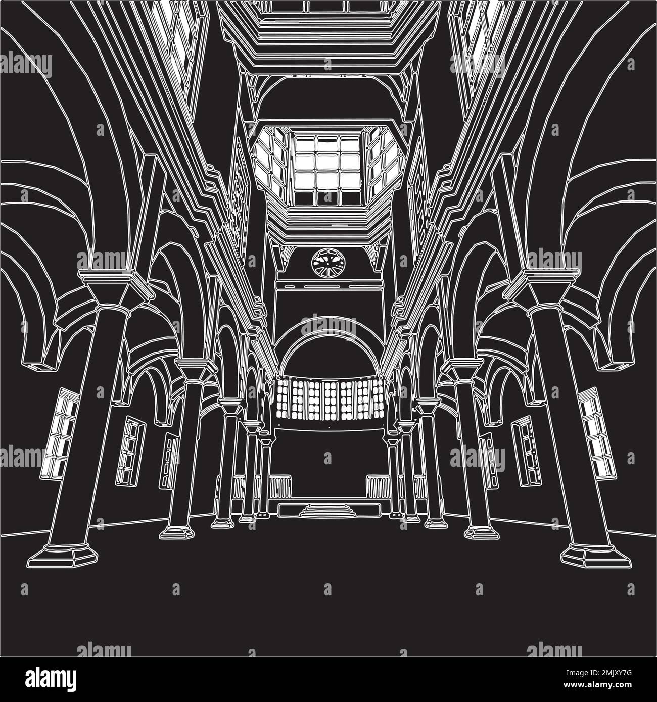 Wood and stone church Stock Vector Images - Alamy