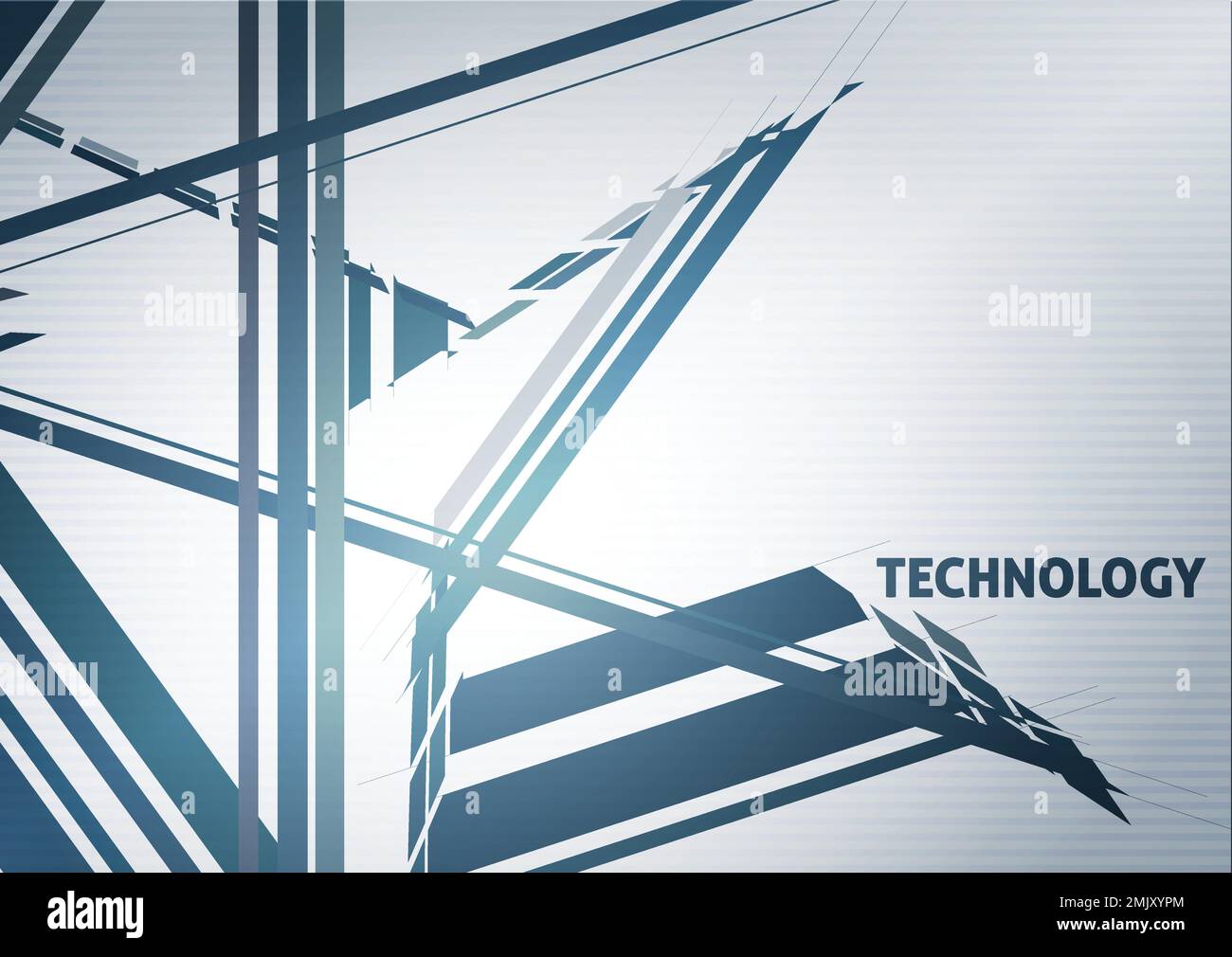 Abstract technology pattern with blue futuristic structure on a silver ...