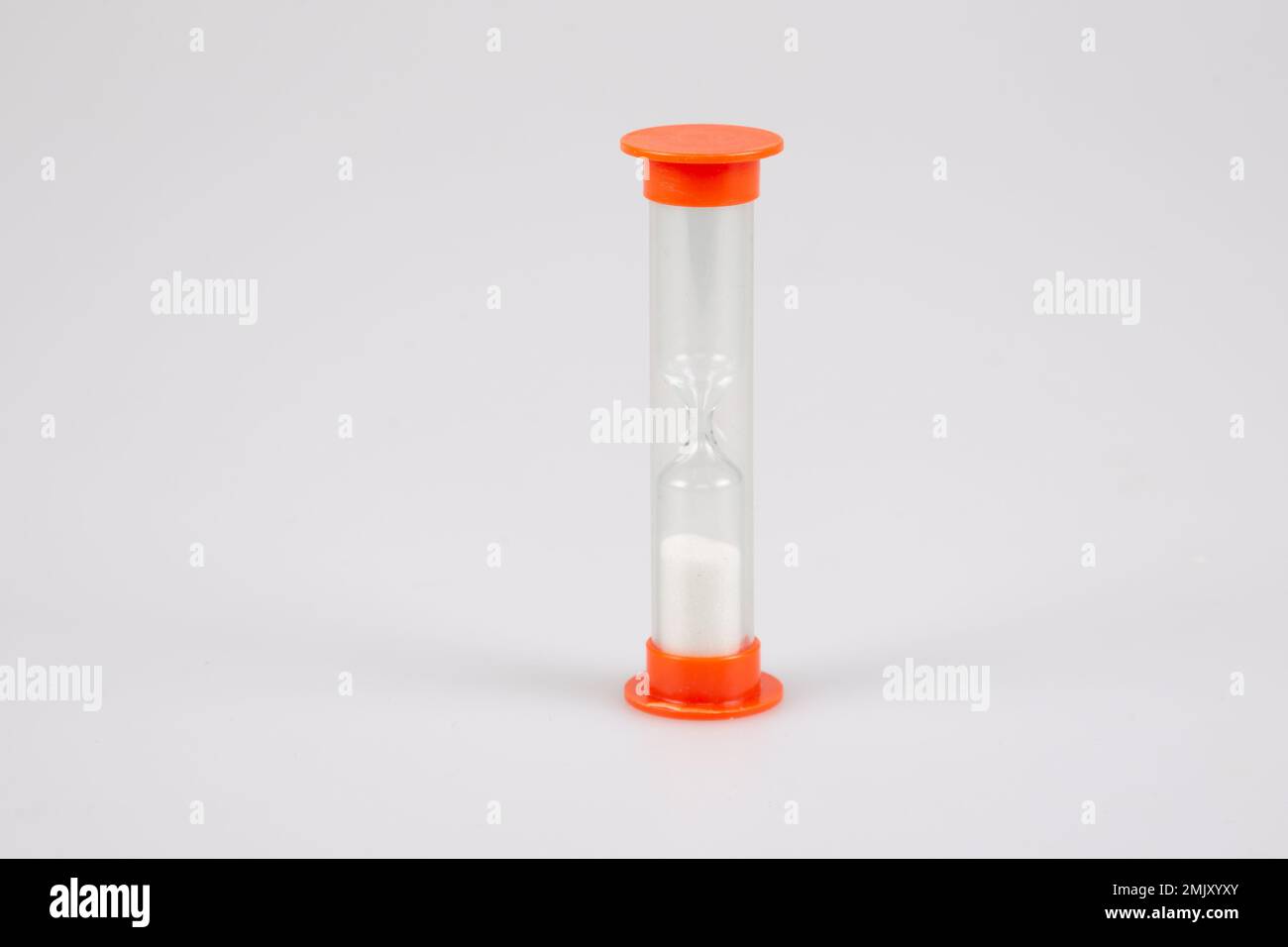 transparent plastic timer hourglass with white sand for measuring time ...