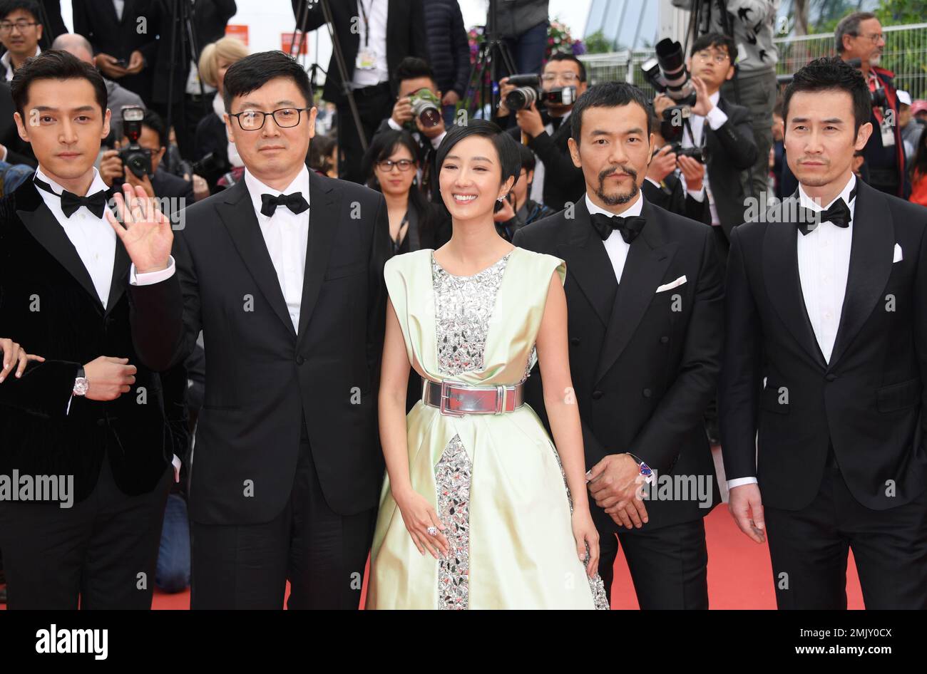 Actor Hu Ge, from left, director Diao Yinan, actors Wan Qian, Liao Fan ...