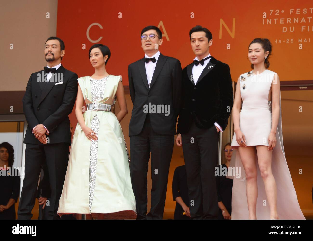 Actors Liao Fan, from left, Kwai Lun-Mei, director Diao Yinan, actors ...