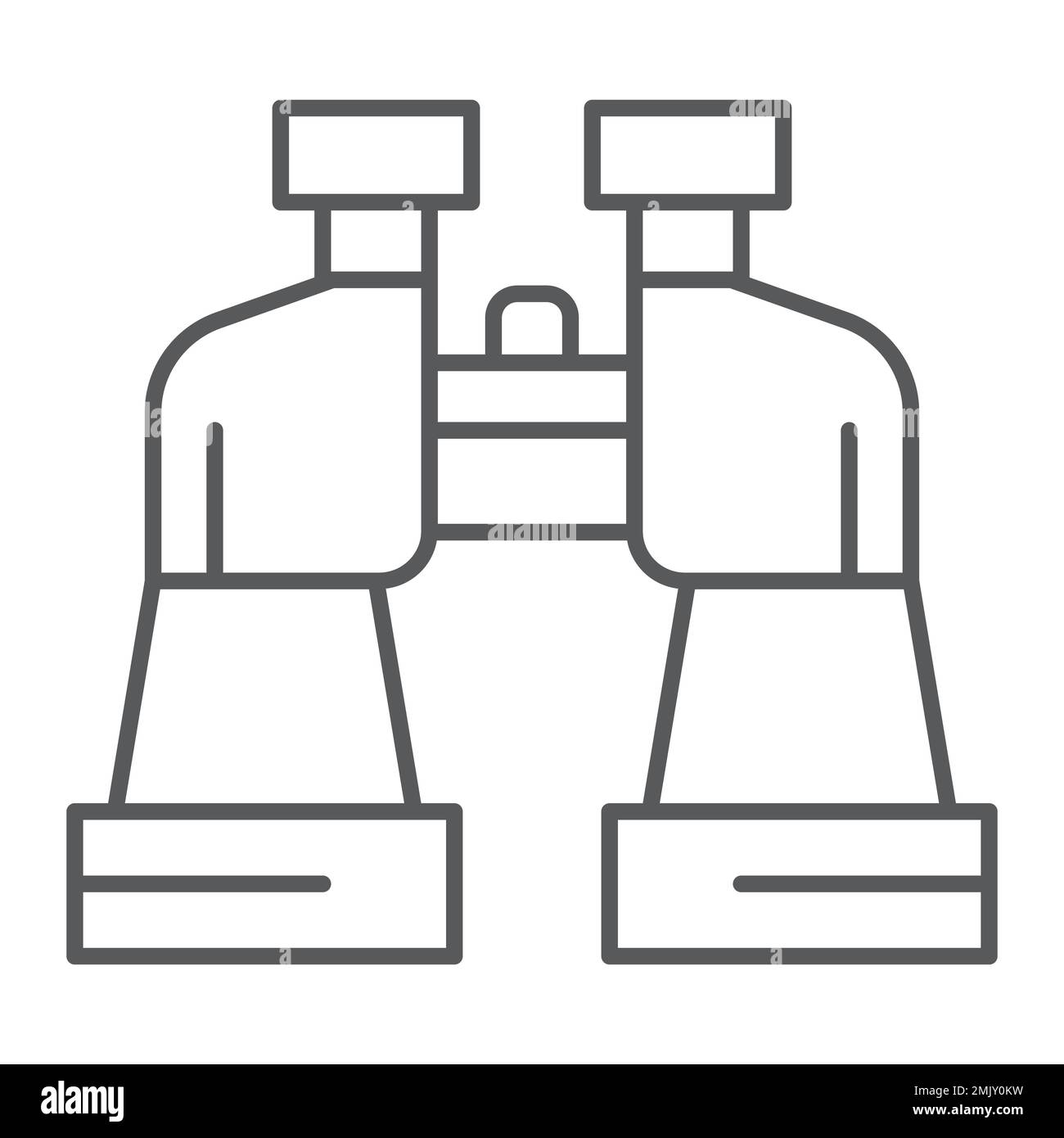 Binoculars thin line icon, watch and vision, surveillance sign, vector graphics, a linear ...