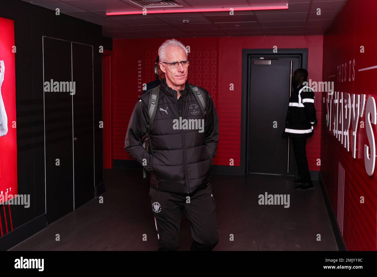 Mick McCarthy Manager of Blackpool arrives at St Mary's Stadium during ...