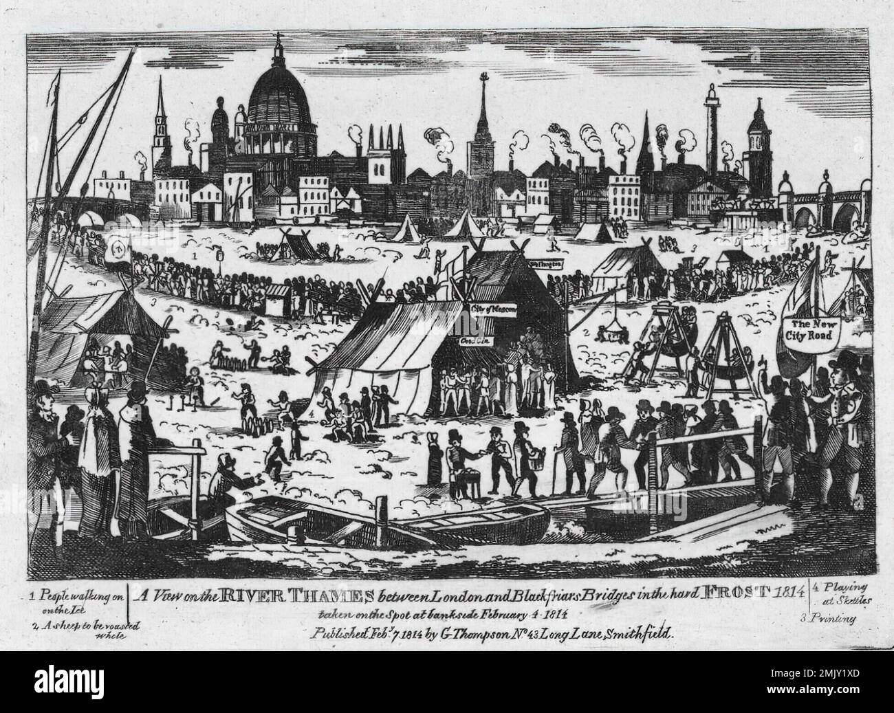 Engraving by G. Thompson/ View of the River Thames between London ...