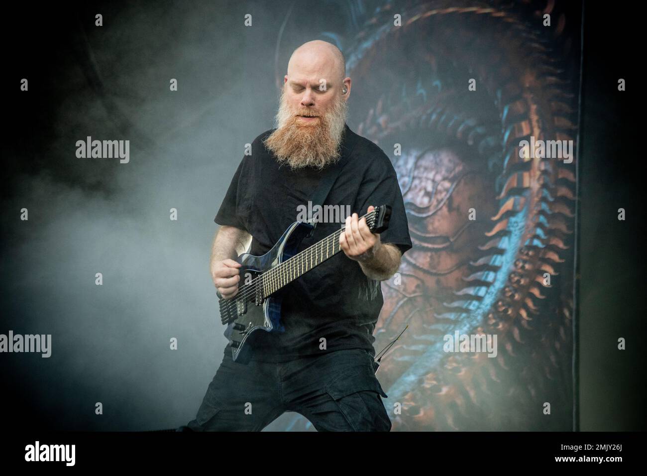 Per Nilsson of Meshuggah performs at the Sonic Temple Art and Music ...