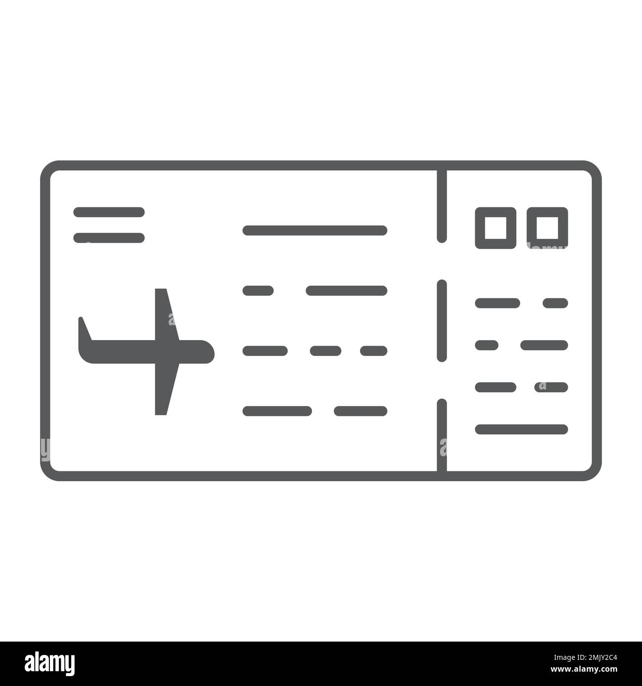 Ticket thin line icon, pass and tourism, plane ticket sign, vector ...