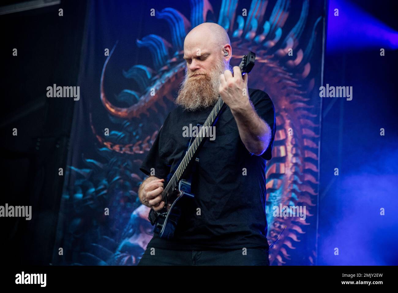 Per Nilsson of Meshuggah performs at the Sonic Temple Art and Music ...