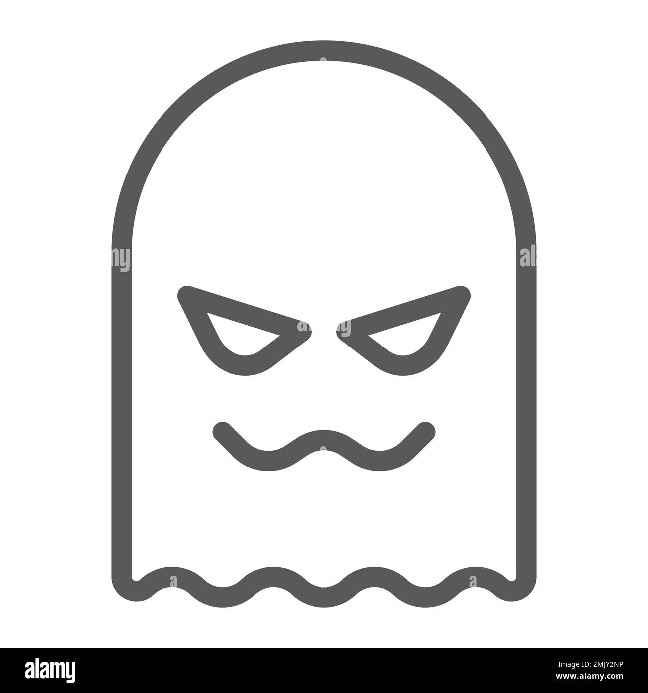 Ghost line icon, horror and character, horror sign, vector graphics, a ...