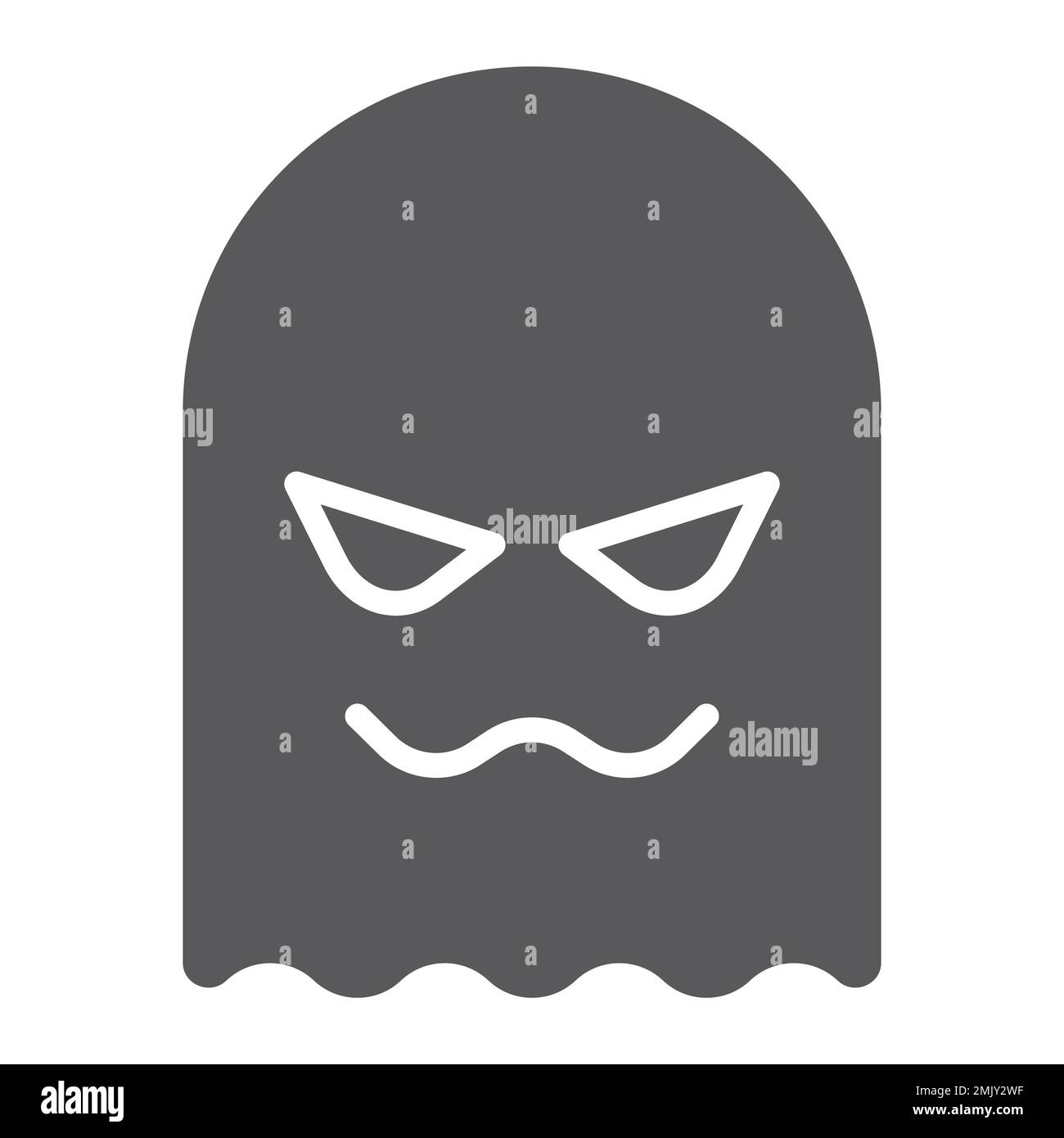 Ghost glyph icon, horror and character, horror sign, vector graphics, a ...