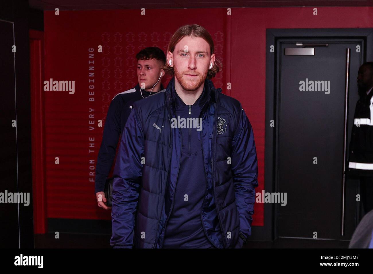 Josh Bowler #11 of Blackpool arrives at St Mary's Stadiumduring the ...