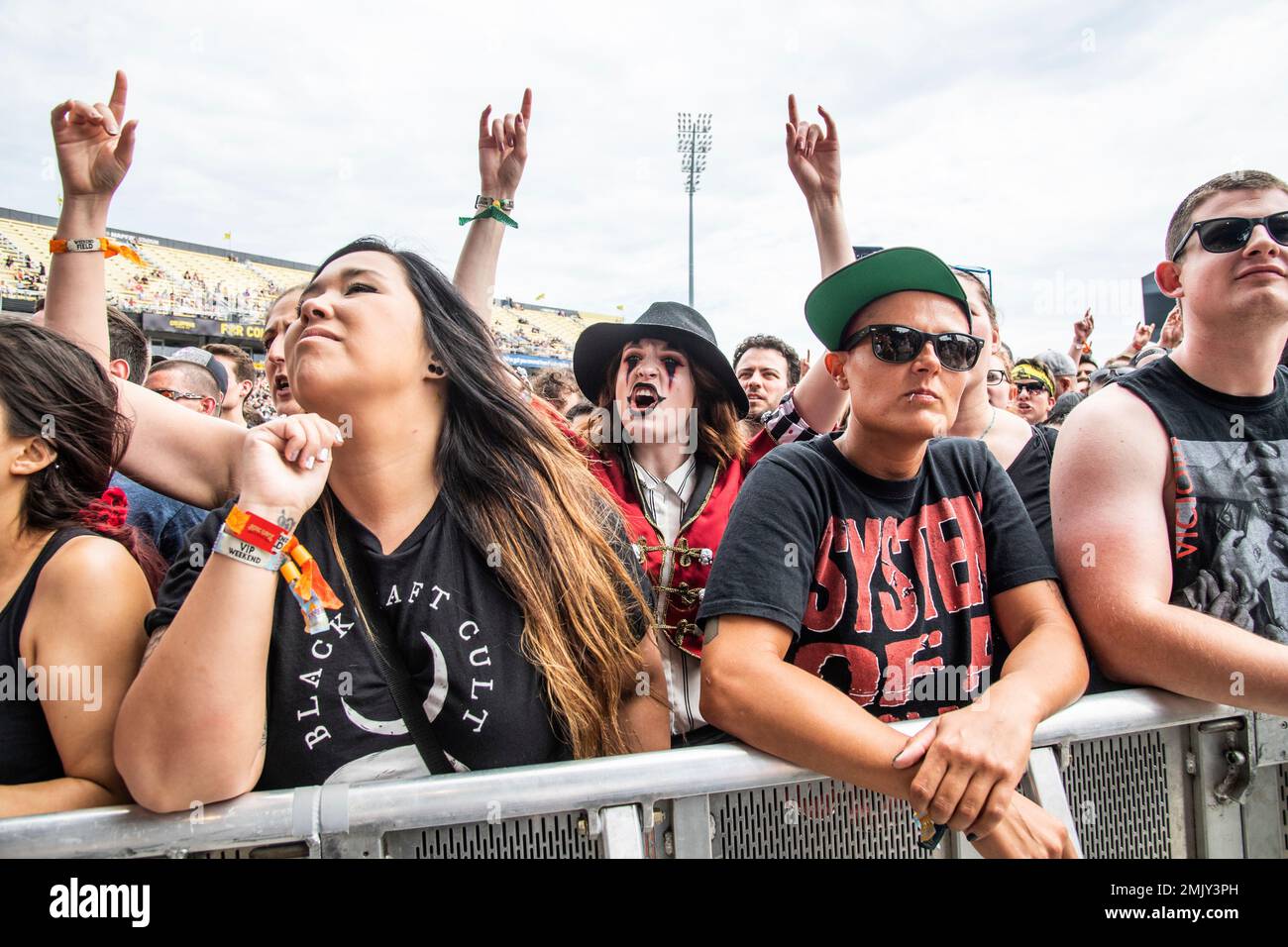 Festival goers attend the Sonic Temple Art and Music Festival at Mapfre ...