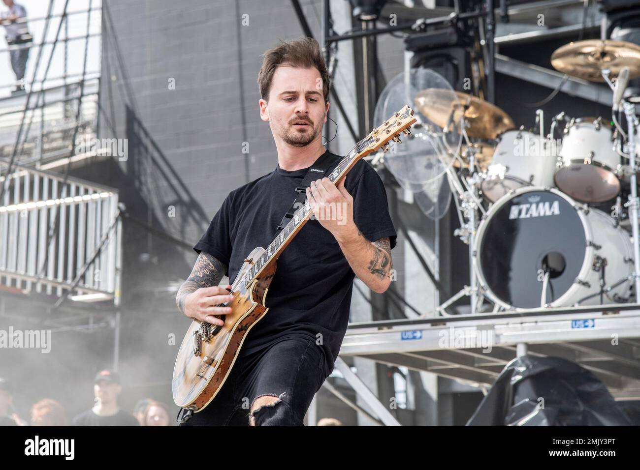 Kamron Bradbury of Beartooth performs at the Sonic Temple Art and Music ...