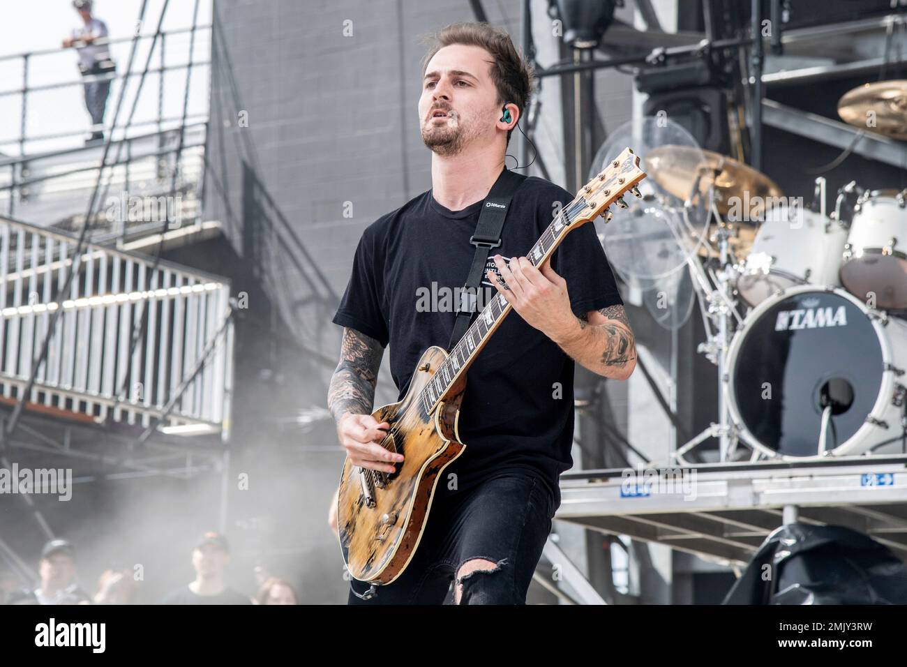 Kamron Bradbury of Beartooth performs at the Sonic Temple Art and Music Festival at Mapfre ...