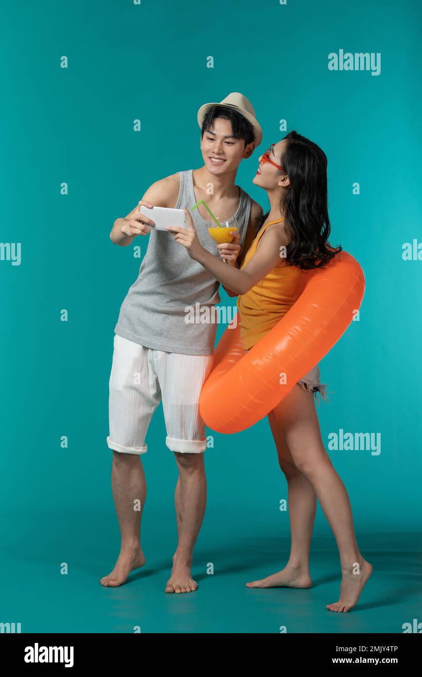 Take summer modelling young lovers Stock Photo - Alamy