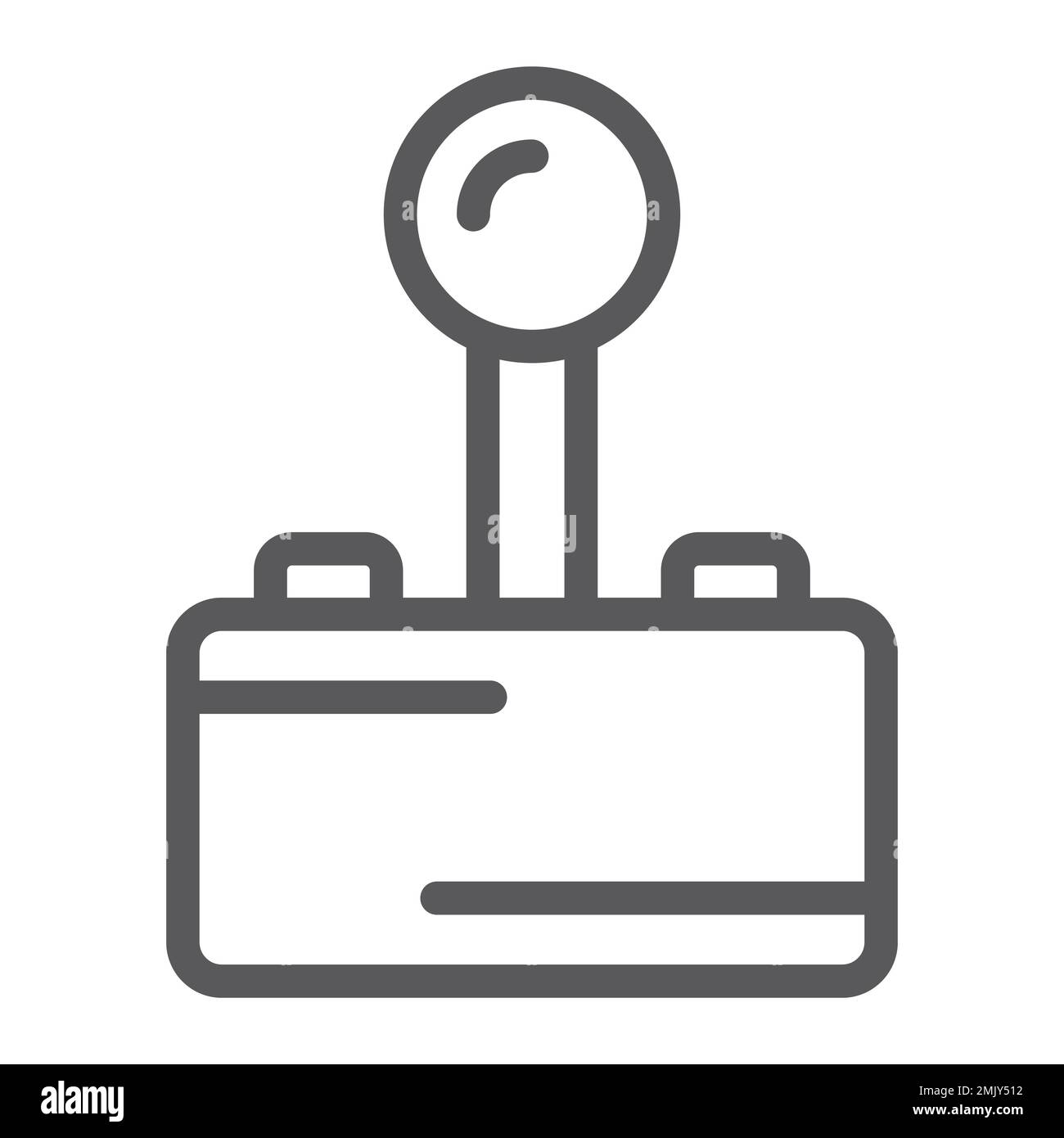 Joystick line icon, play and game, gamepad sign, vector graphics, a linear pattern on a white ...