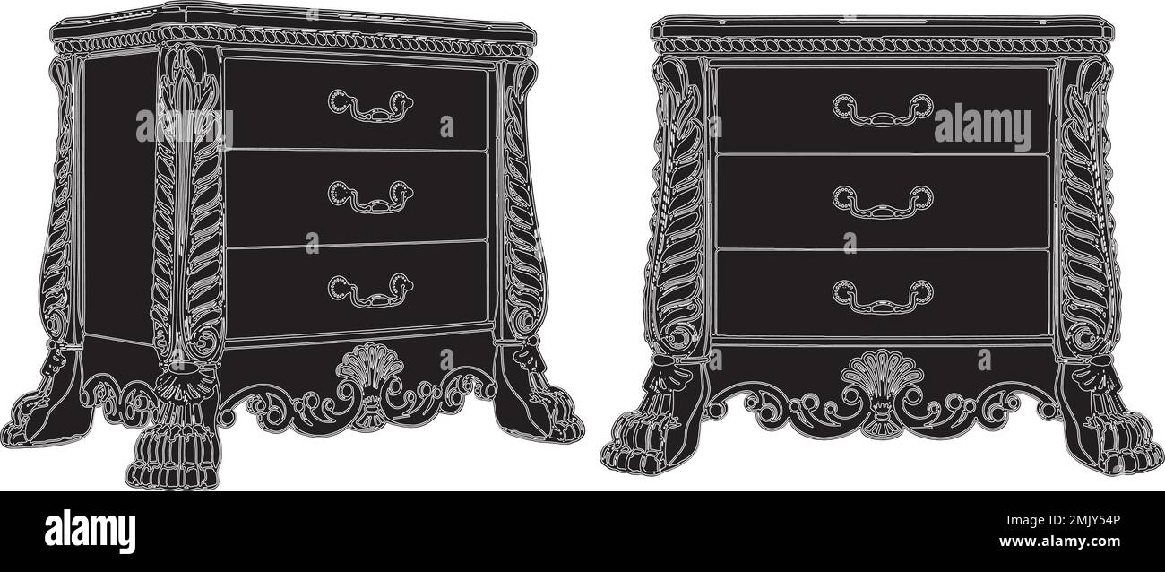 Antique Commode Vector. Illustration On White Background. A vector ...