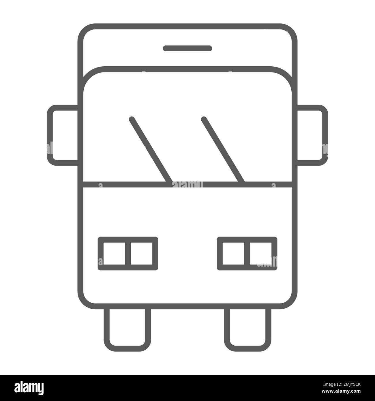 Bus trip thin line icon, transport and vehicle, auto sign, vector ...