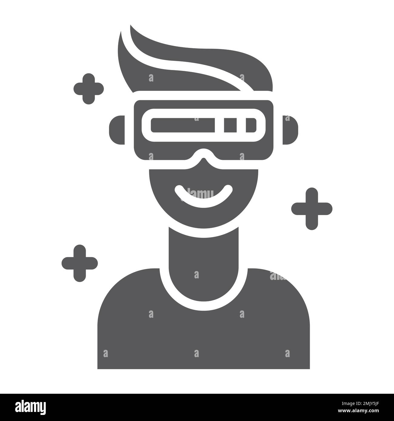 VR game glyph icon, game and virtual, vr glasses sign, vector graphics ...