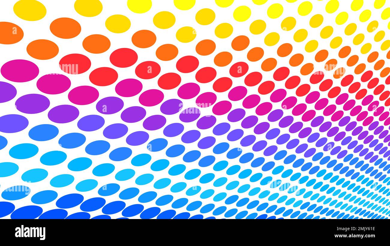Bright iridescent halftone pattern with perspective saturated ...