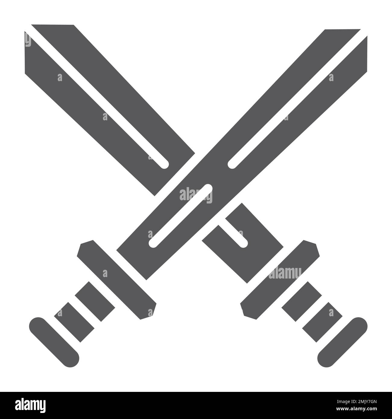 Fighting glyph icon, game and play, crossed swords sign, vector ...
