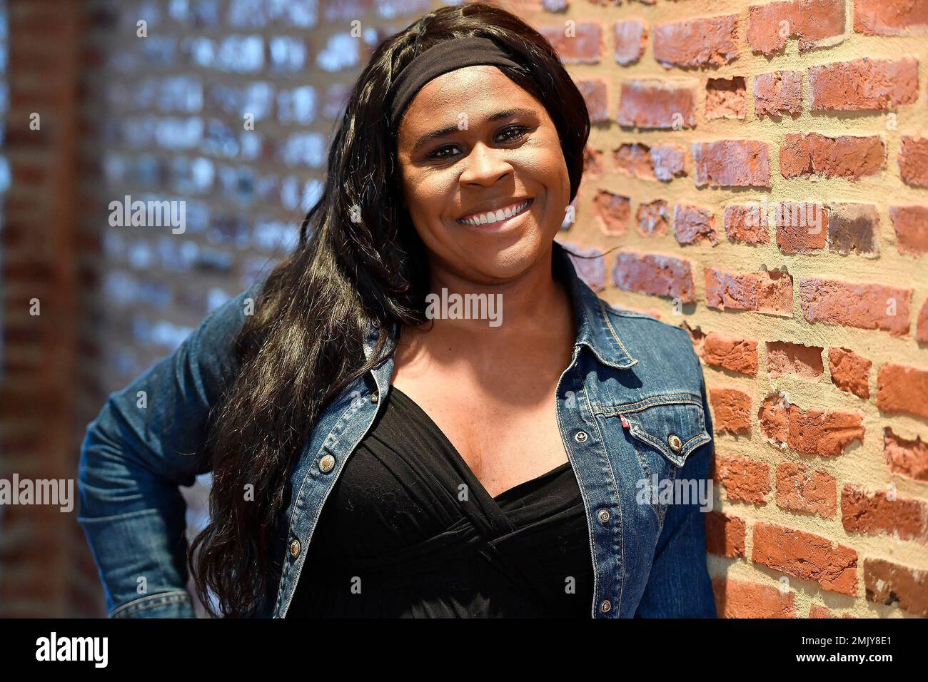 Savannah Daniels poses for a photo, Thursday, May 16, 2019, in Baltimore. Daniels, 32, a ...
