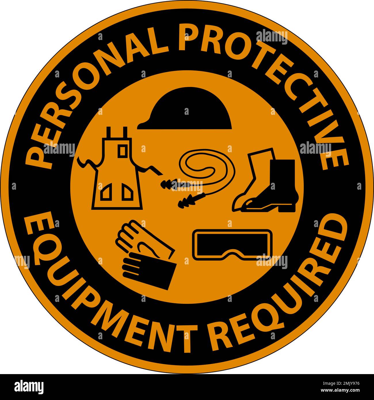 Floor Sign, Personal Protective Equipment Required Stock Vector Image ...