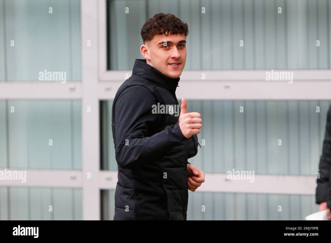 Callum Jones #28 of Hull City arrives for the Sky Bet Championship ...