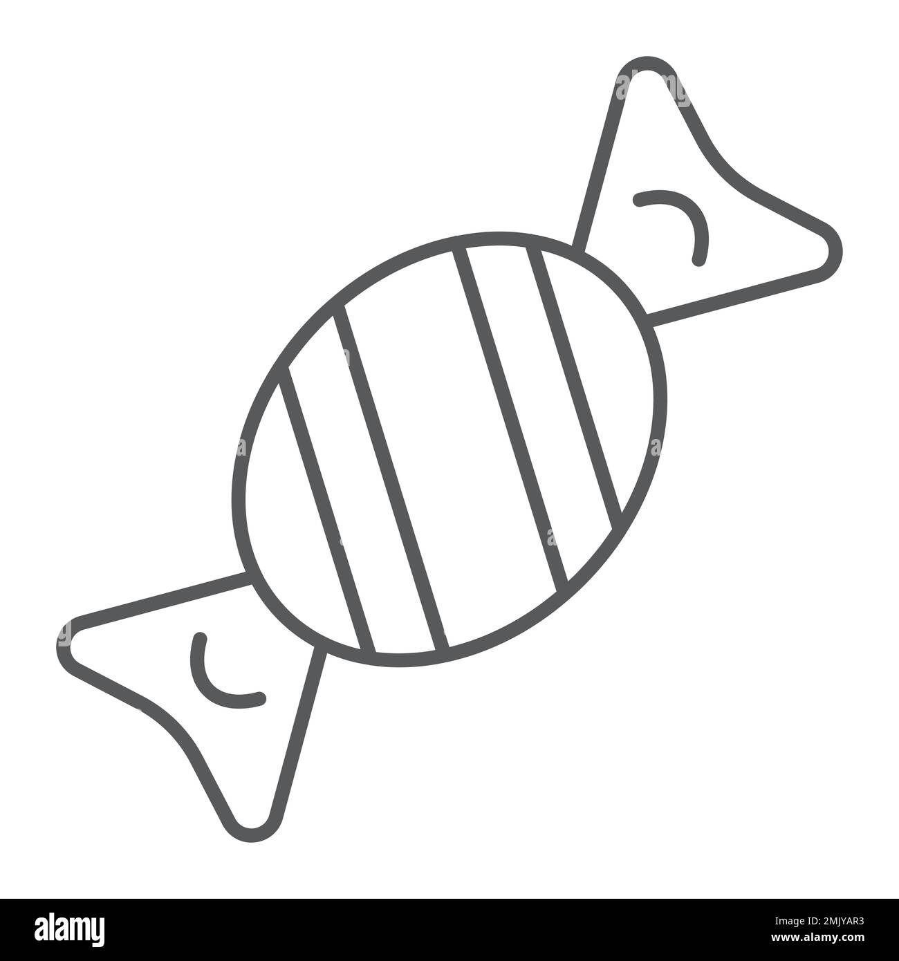 Candy thin line icon, sweets and food, lollipop sign, vector graphics ...