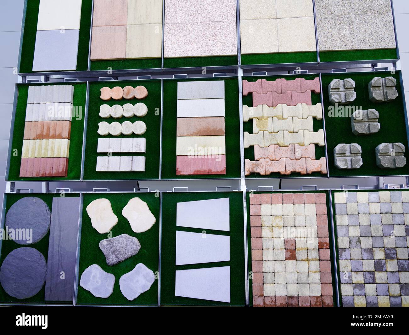 some concrete colored paving slabs different concrete blocks ways ...