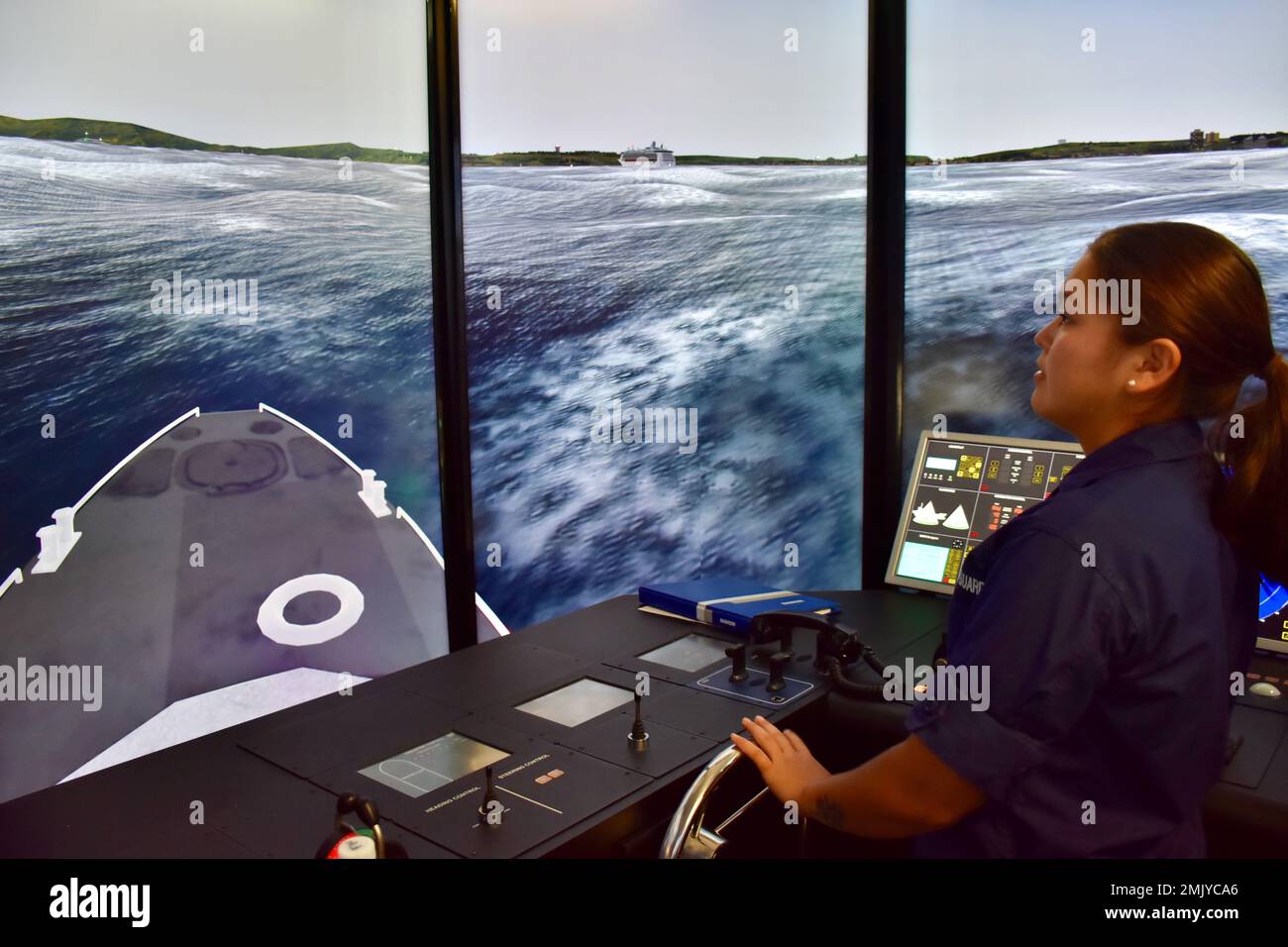 The crew of the Sentinel-class fast response cutter USCGC Oliver Henry ...