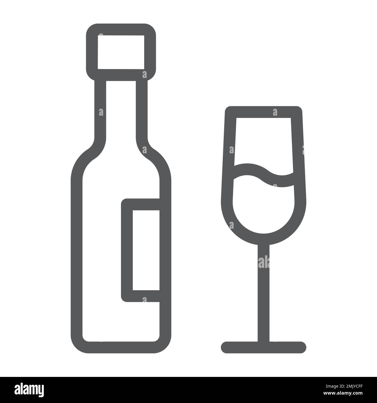 Wine line icon, glass and alcohol, drink sign, vector graphics, a ...
