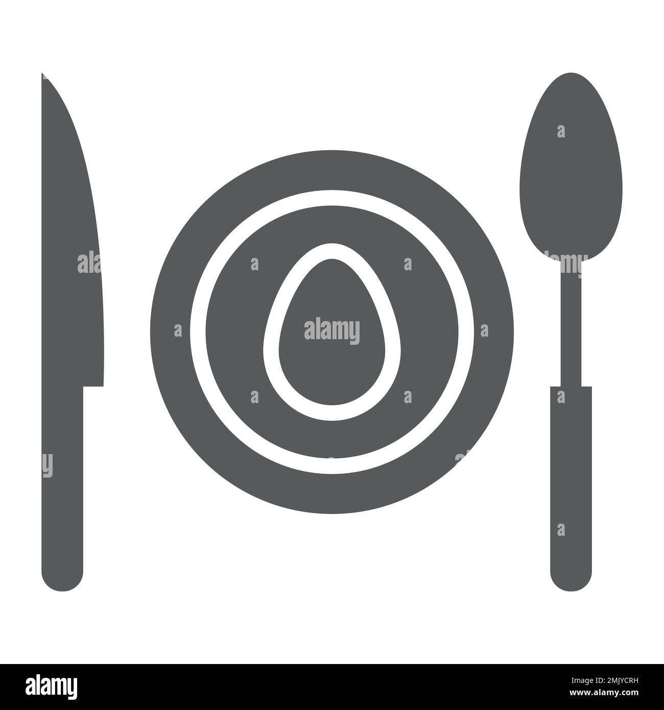 Dinner glyph icon, food and dishware, plate sign, vector graphics, a ...