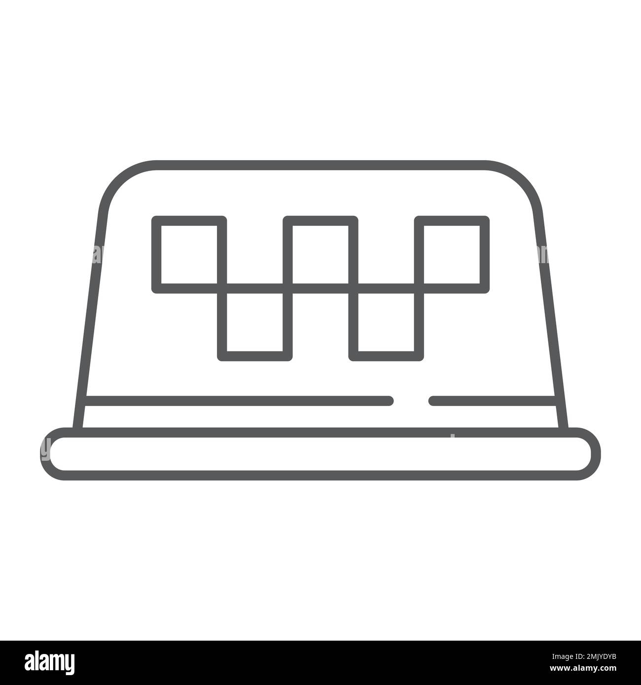 Taxi lamp thin line icon, taxi and light, taxi roof sign, vector ...