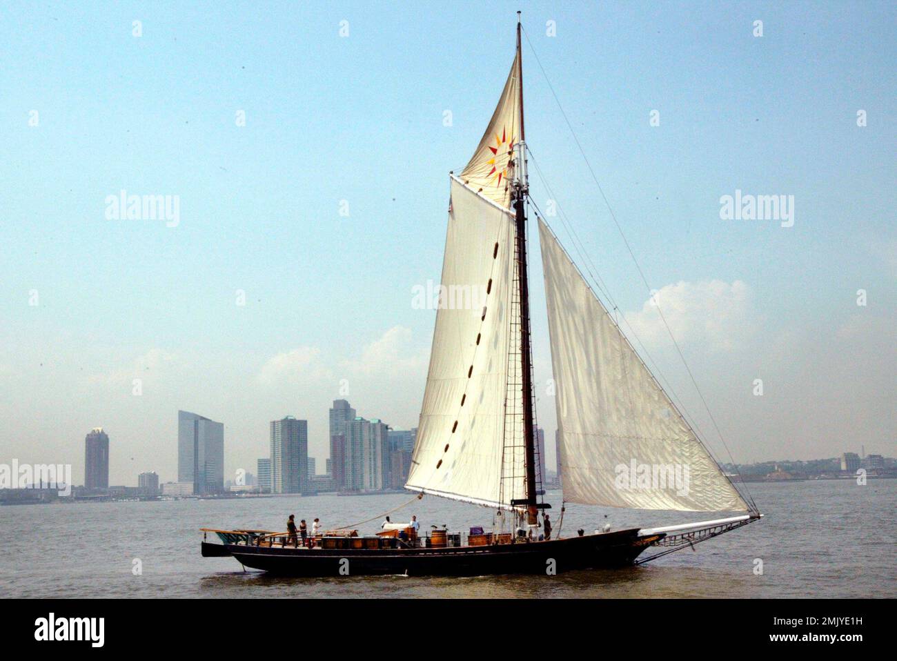FILE- In this May 13, 2004 file photo, the sloop Clearwater sails up ...
