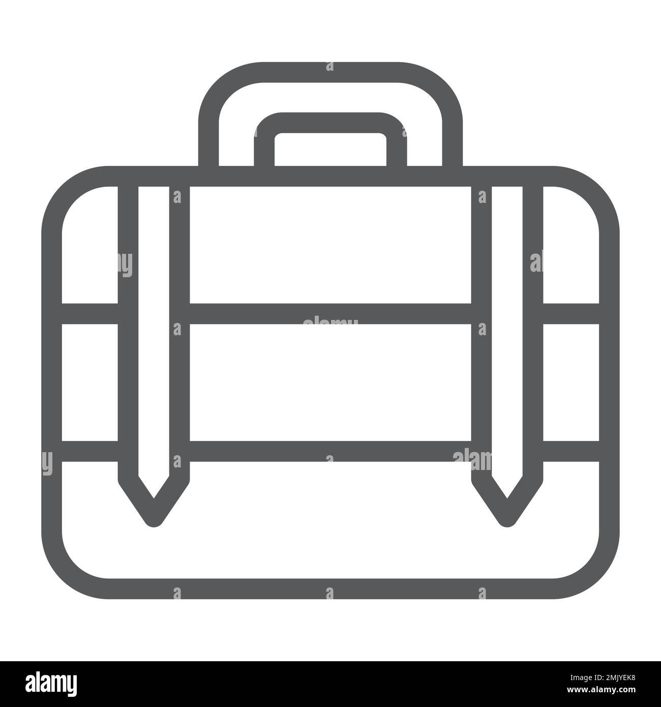 Luggage line icon, bag and baggage, suitcase sign, vector graphics, a ...