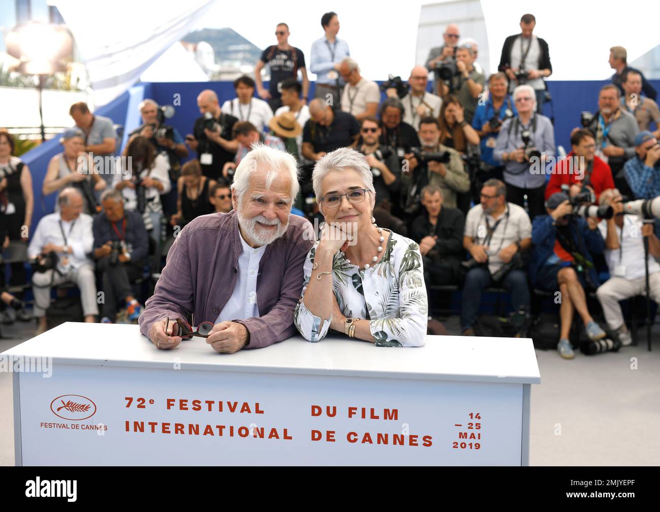 Producer Jan Harlan, left, and Katharina Kubrick pose for photographers ...