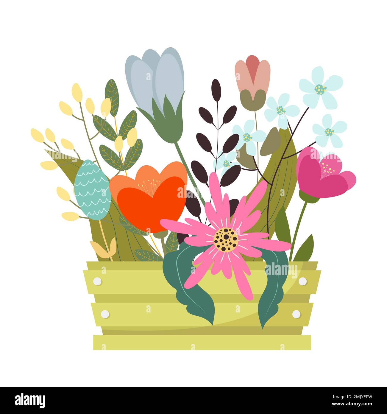 Spring flowers background. Flat design Stock Vector Image & Art - Alamy