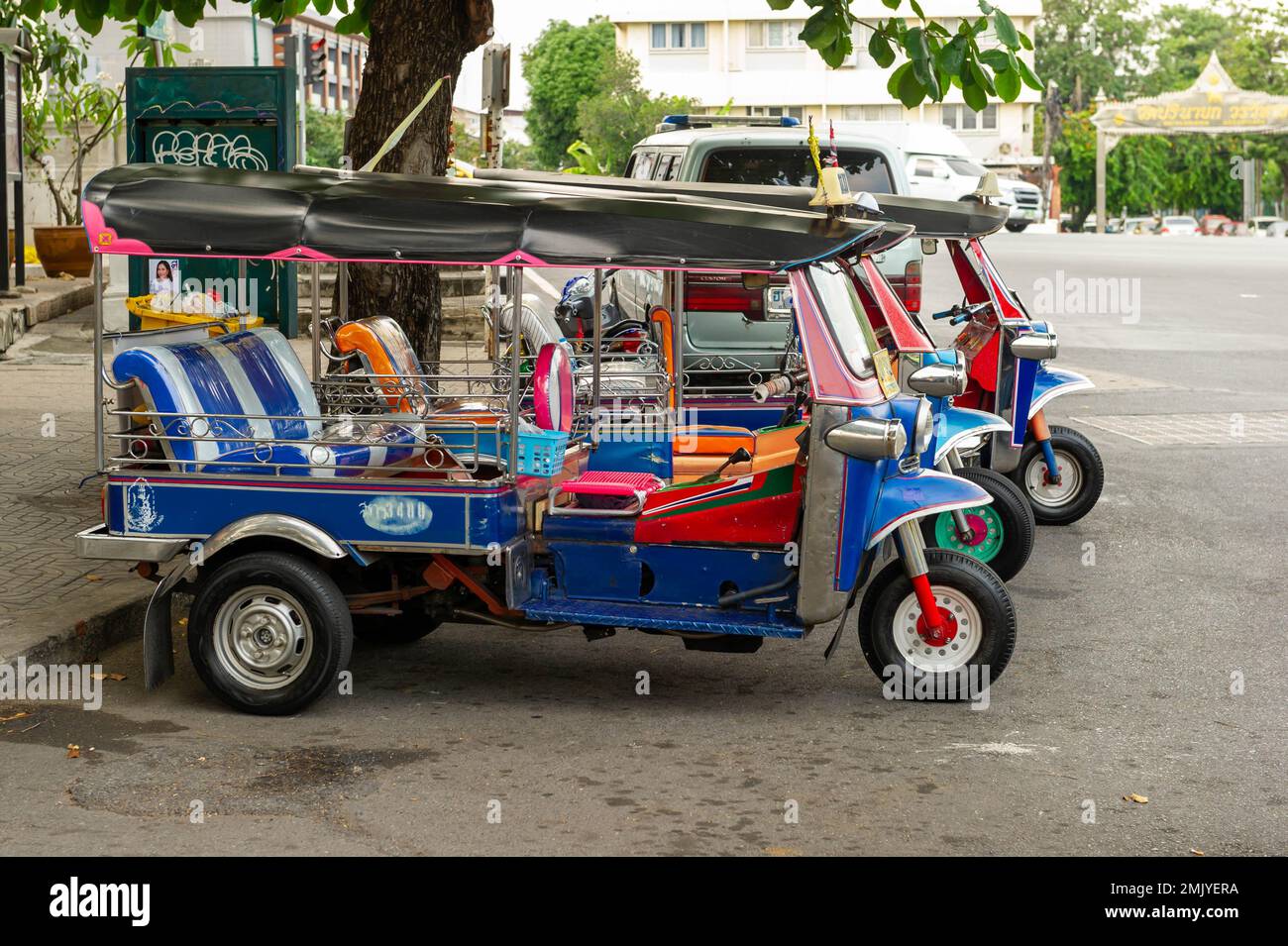 Parked Tuc Tuc's in Bangkok, Thailand Stock Photo - Alamy
