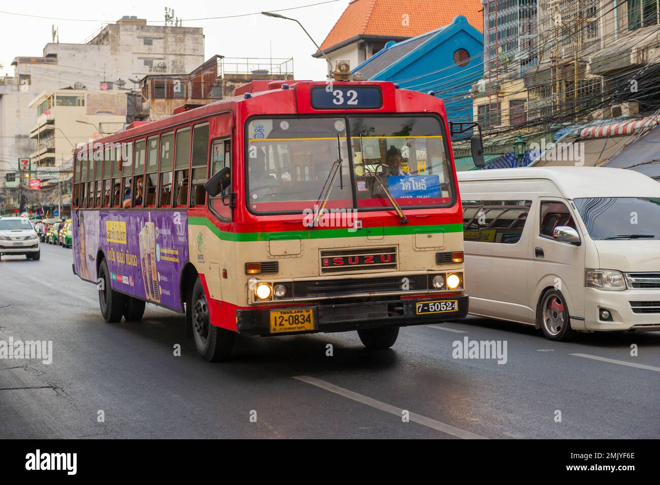 Vintage public bus in Bangkok, Thailand Stock Photo - Alamy
