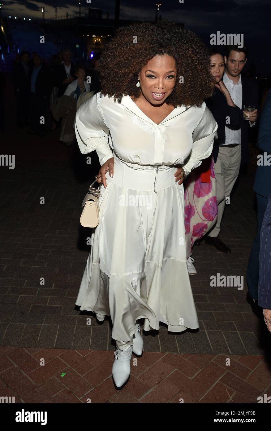 Oprah Winfrey attends the Statue of Liberty Museum opening celebration ...