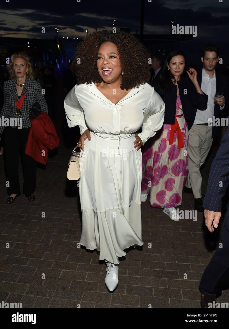 Oprah Winfrey attends the Statue of Liberty Museum opening celebration ...