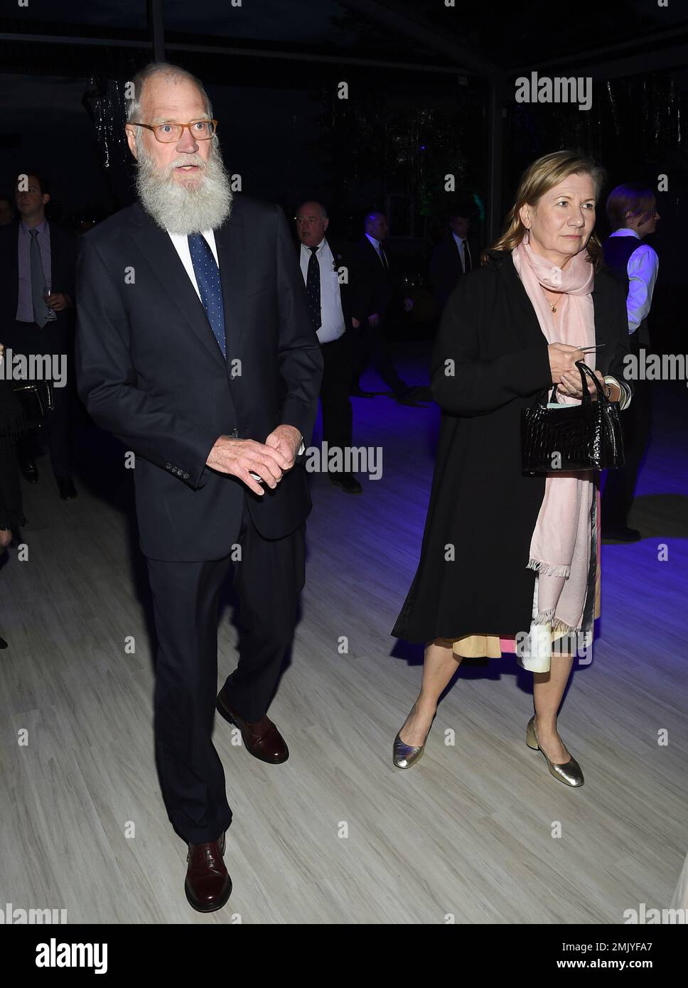 Talk show host David Letterman, left, and his wife Regina Lasko attend ...