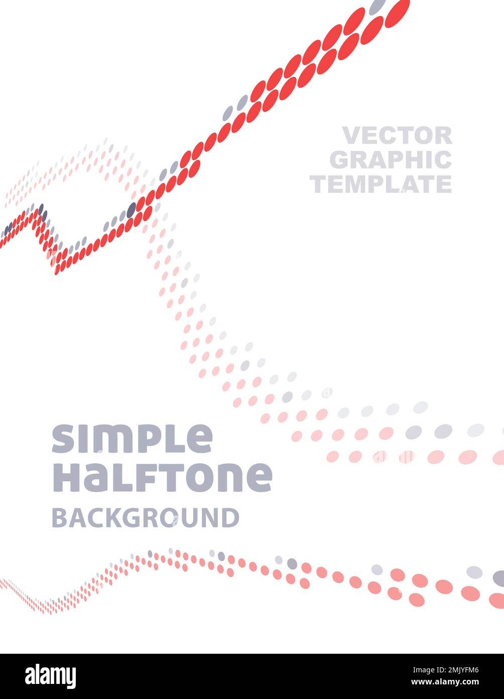 Simple abstract background with red and grey halftone curves ...