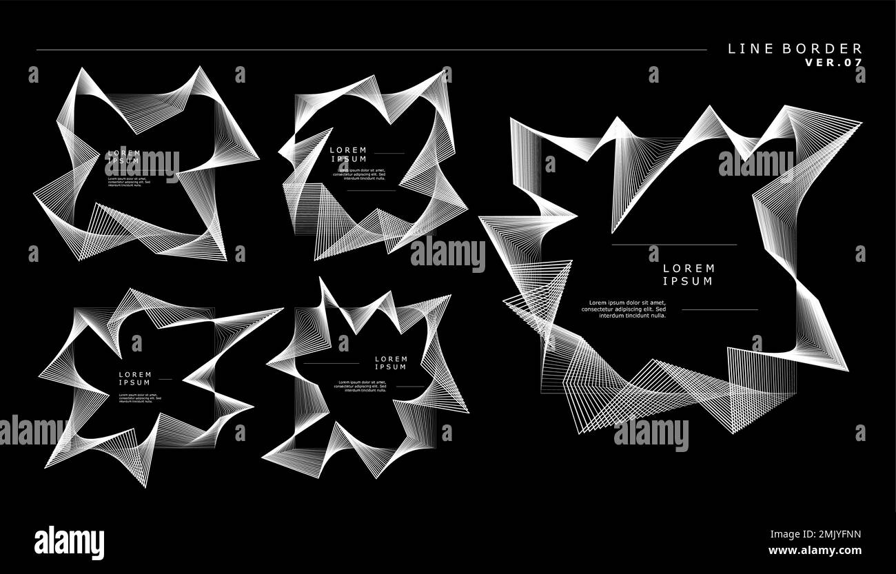 Square blended lines border design template. Modern square lines border ...