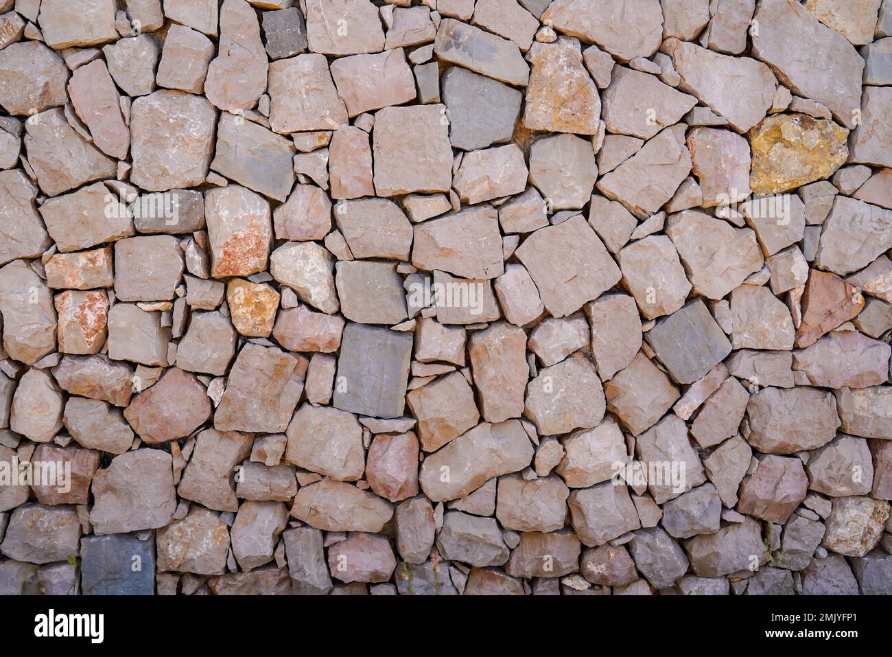 rock stones wall of brick horizontal stone different sized outdoor ...